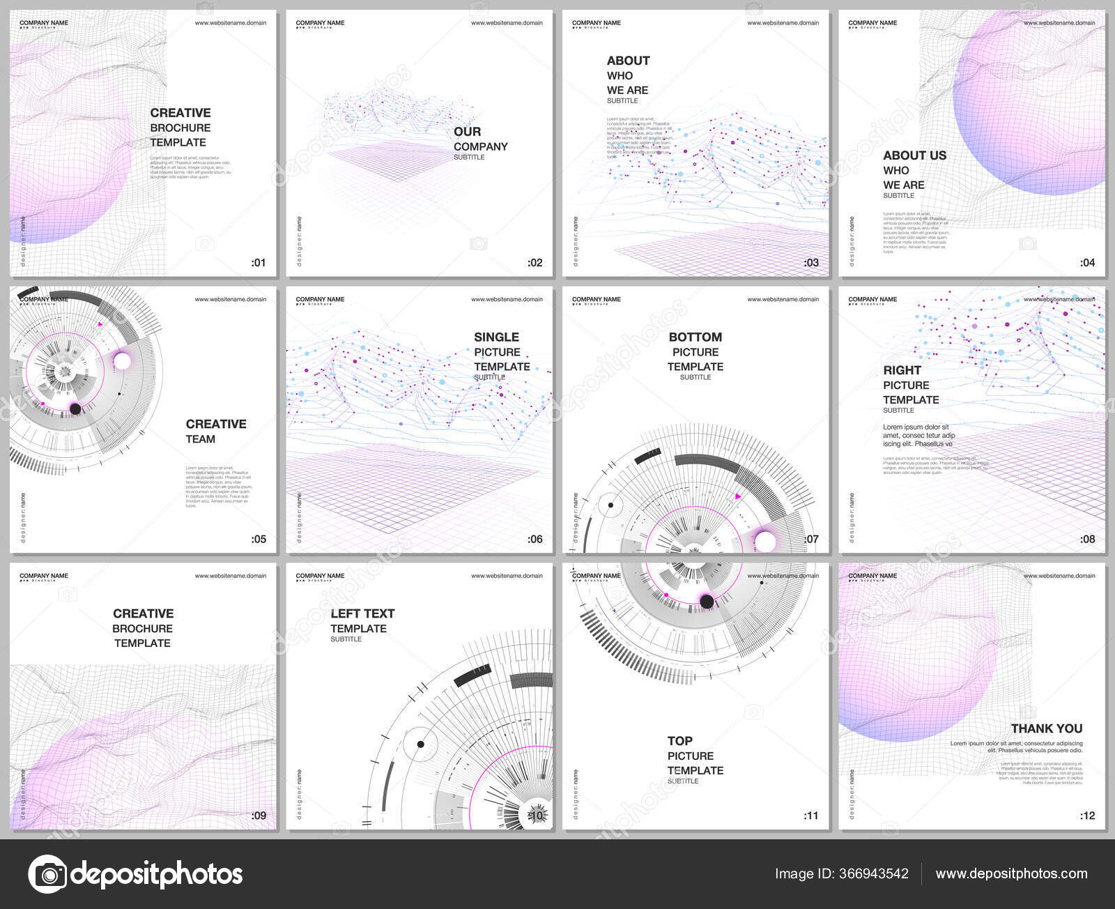 Brochure layout of square format covers design template for square ...