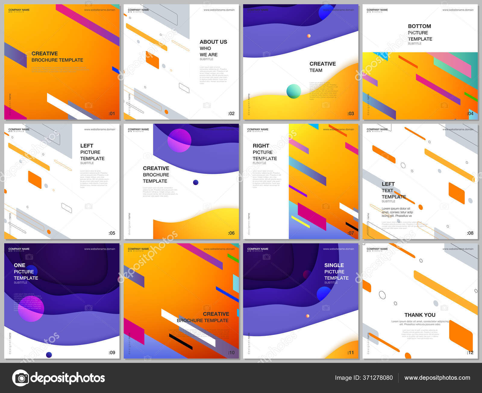Brochure layout of square format covers design templates for square ...