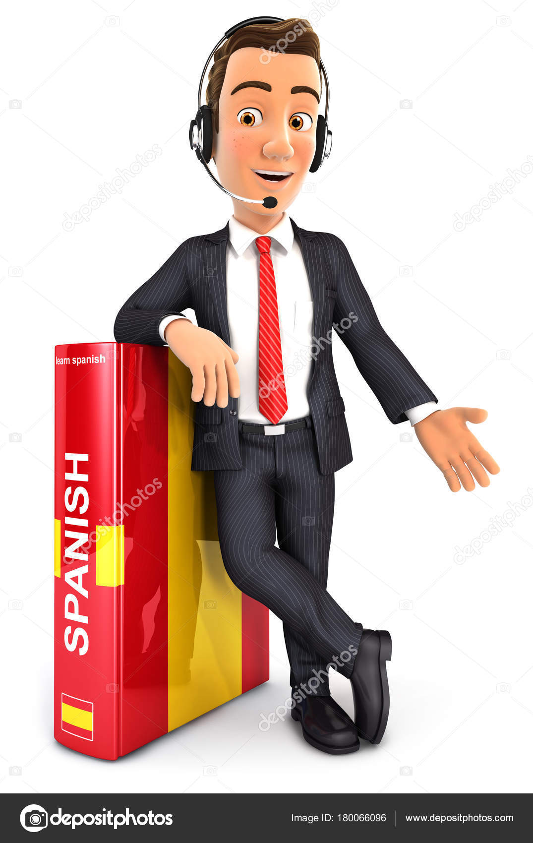 3d businessman learning spanish — Stock Photo © 3Dmask #180066096