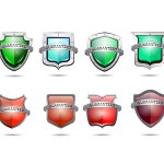 Guarantee label shield on grey background Stock Vector Image by ...