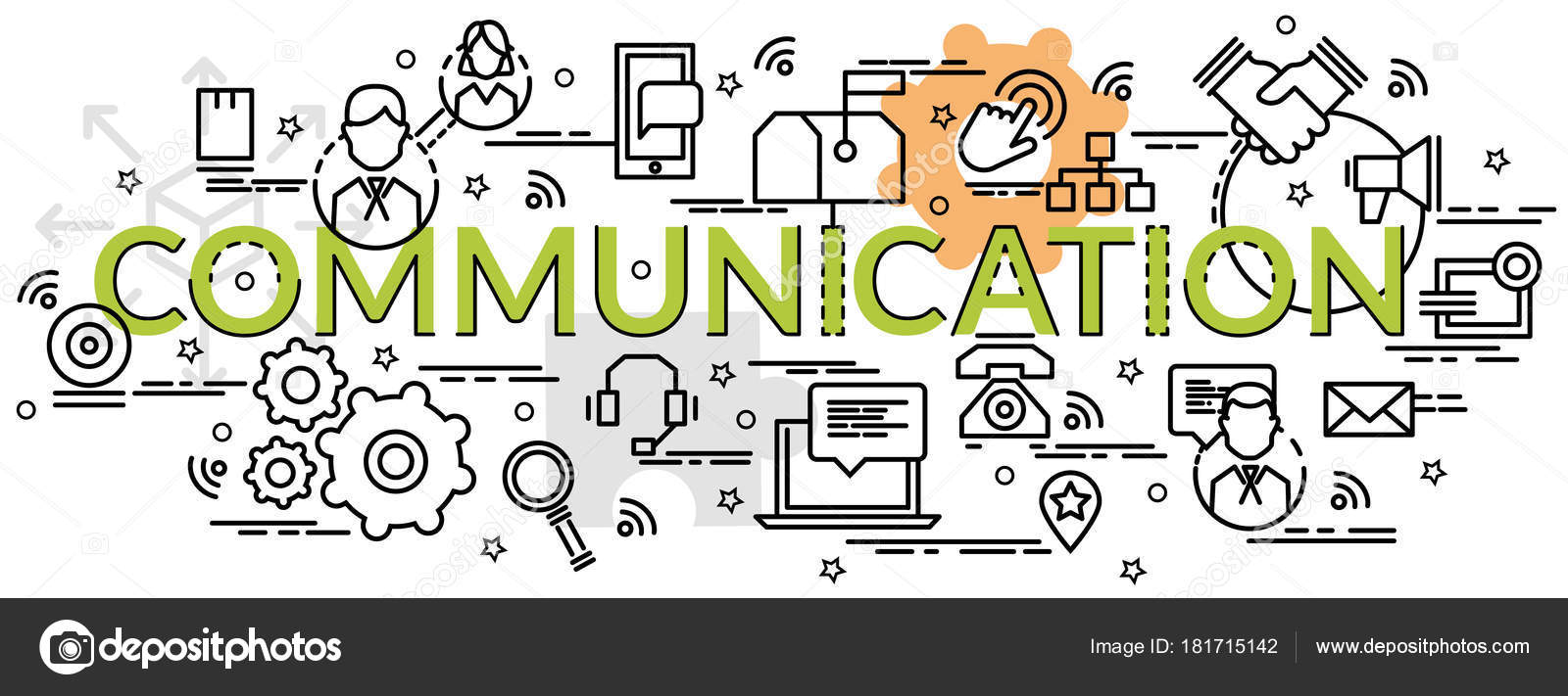 Flat Colorful Design Concept Communication Infographic Idea Making ...