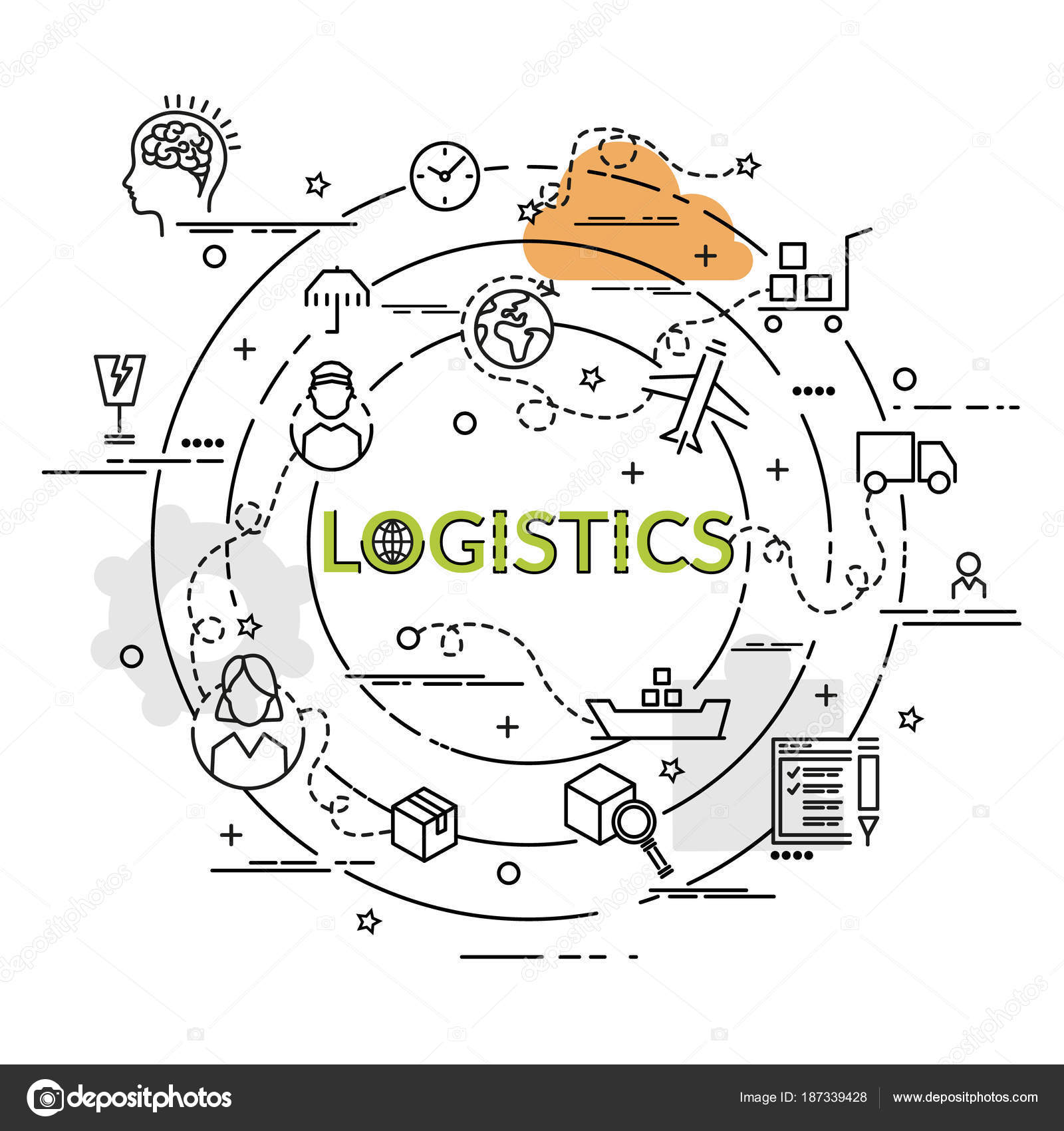 Flat Colorful Design Concept Logistics Infographic Idea Making Creative ...