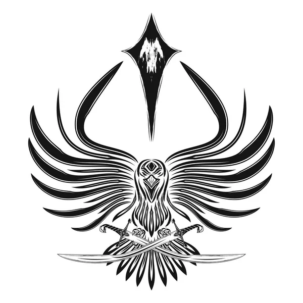 Vector Image Raven Wings Background Triangle Circle Helmet Knight Demon ...