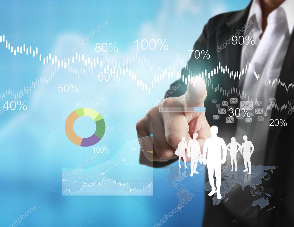 Financial symbols coming from hand Stock Photo by ©violetkaipa 127918476