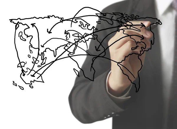 Drawing social network structure in whiteboard Stock Photo by ...