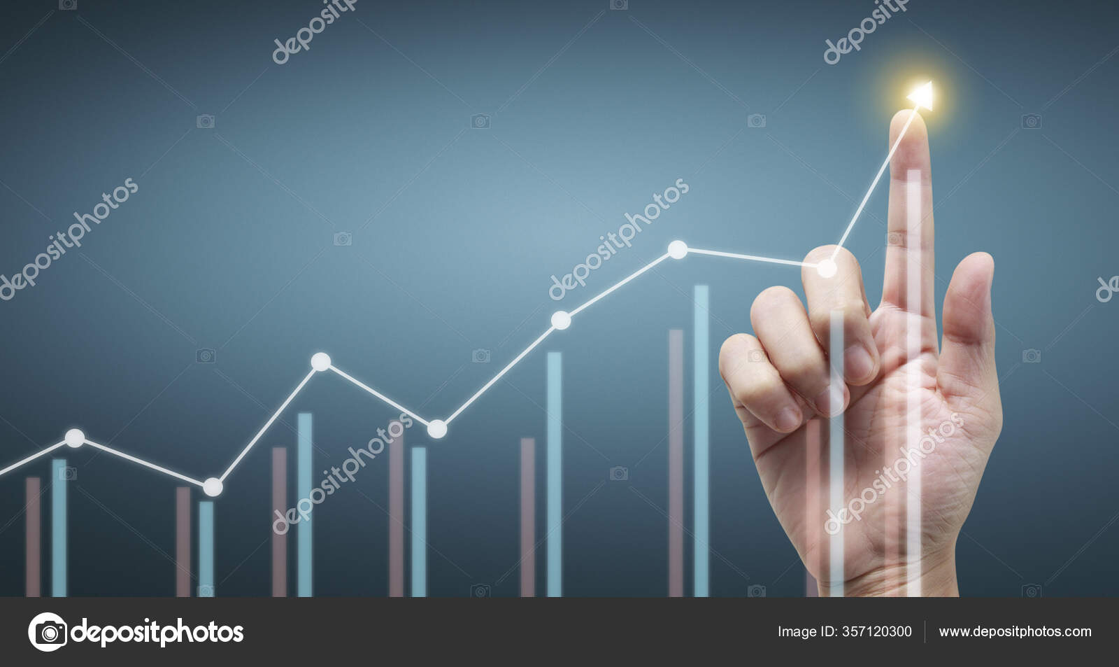 Hand Touching Graphs Financial Indicator Accounting Market Economy ...