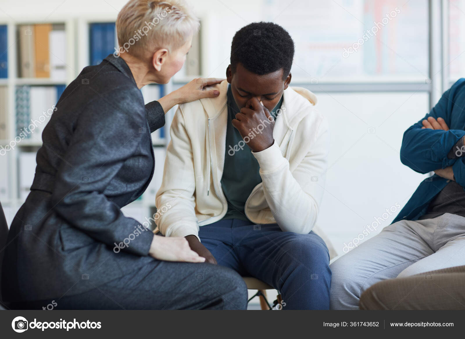 Two People Crying Together