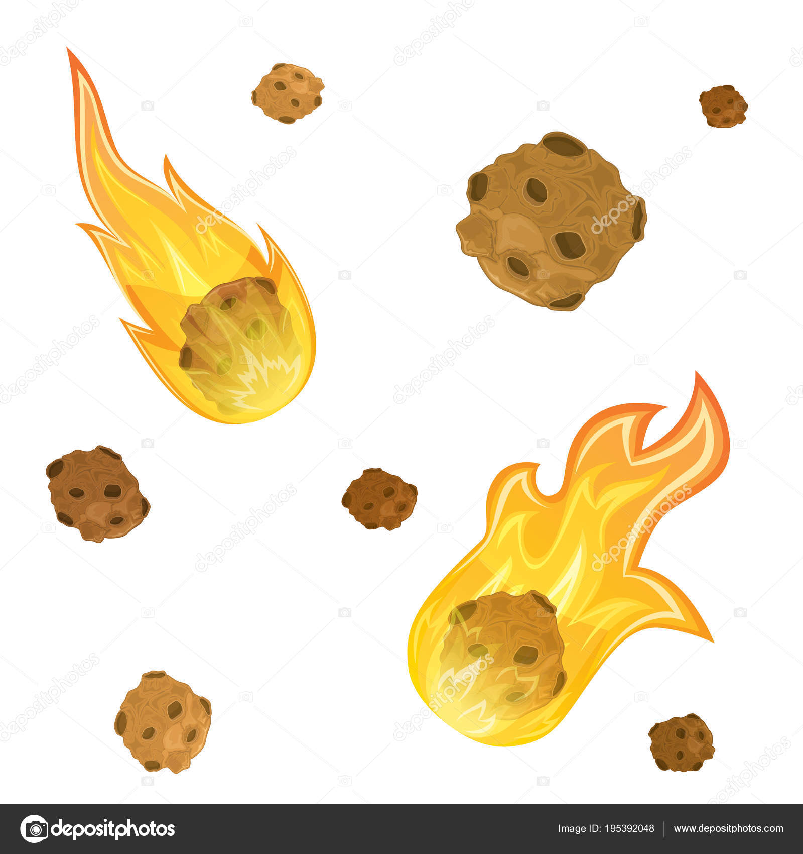 Set of meteorites Stock Vector by ©losw 195392048