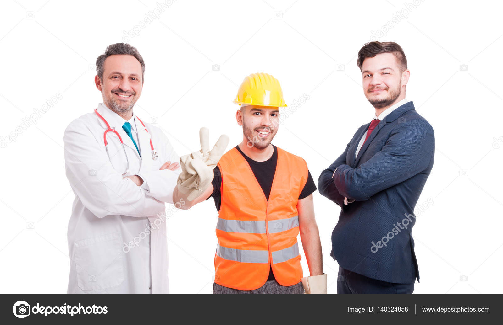 Three people and their different occupations — Stock Photo © catalin205 ...
