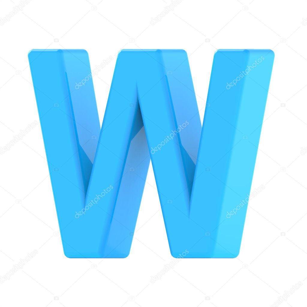 Letra azul claro W: fotografía de stock © kchungtw #126483020 ...