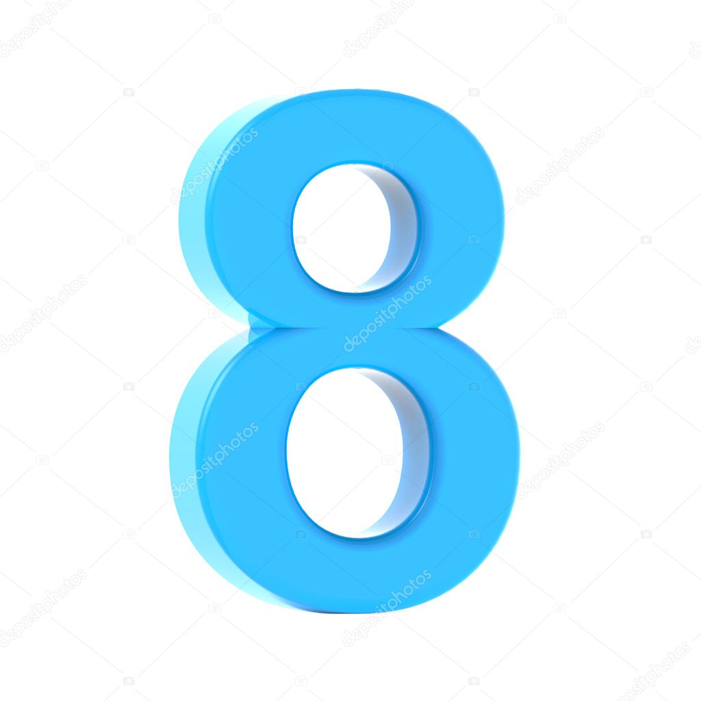 Light blue number 8 — Stock Photo © kchungtw #126483734