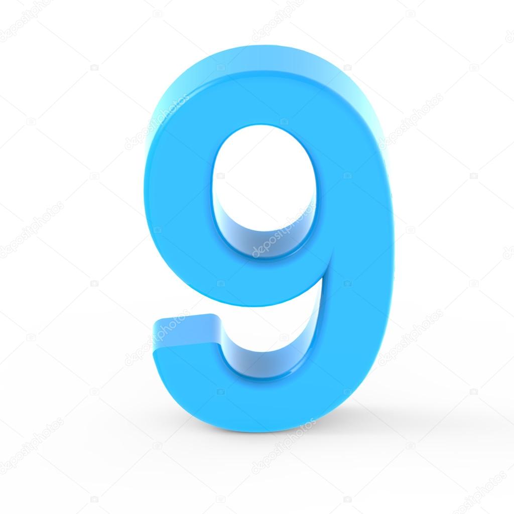 Light blue number 9 — Stock Photo © kchungtw #126486936