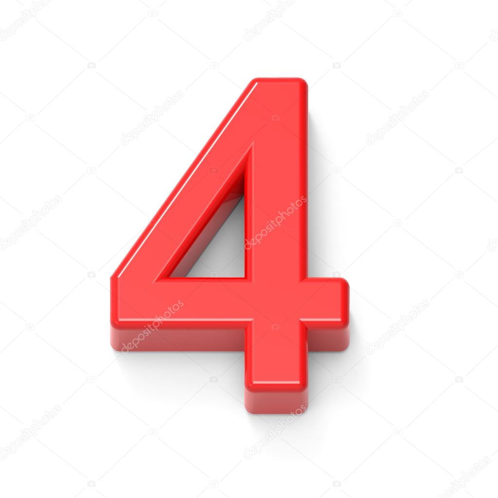 Light red number 4 — Stock Photo © kchungtw #126488014