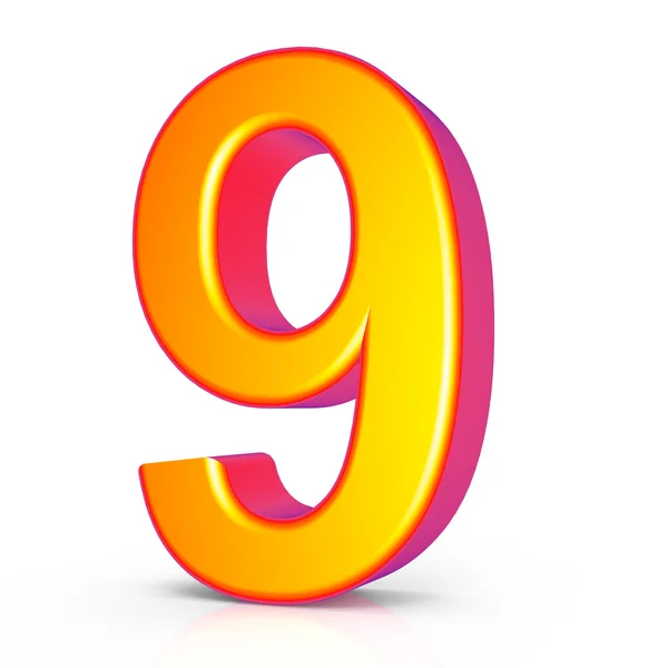 Cartoon Animated Number 9