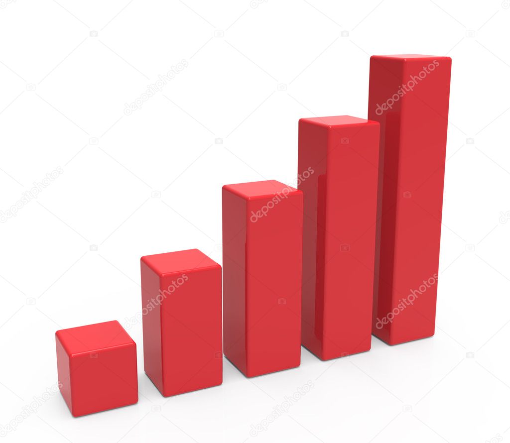 Red bar chart Stock Photo by ©kchungtw 127373918