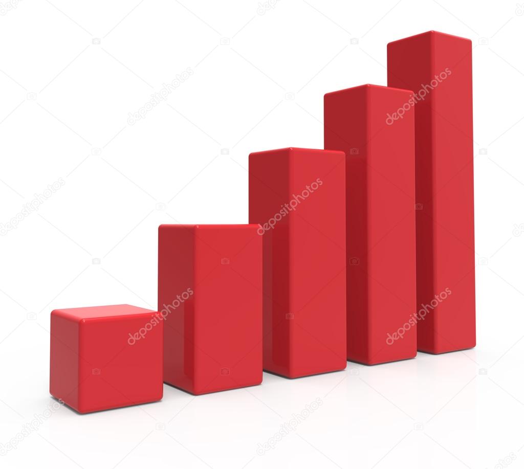 Red bar chart Stock Photo by ©kchungtw 127373932