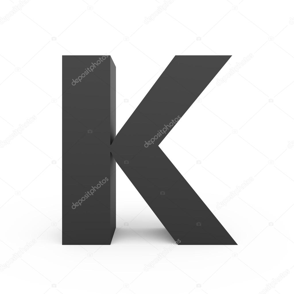 Dark grey letter K — Stock Photo © kchungtw #128068162
