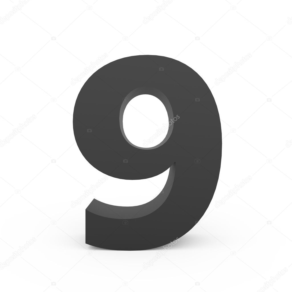Dark grey number 9 — Stock Photo © kchungtw #128068806