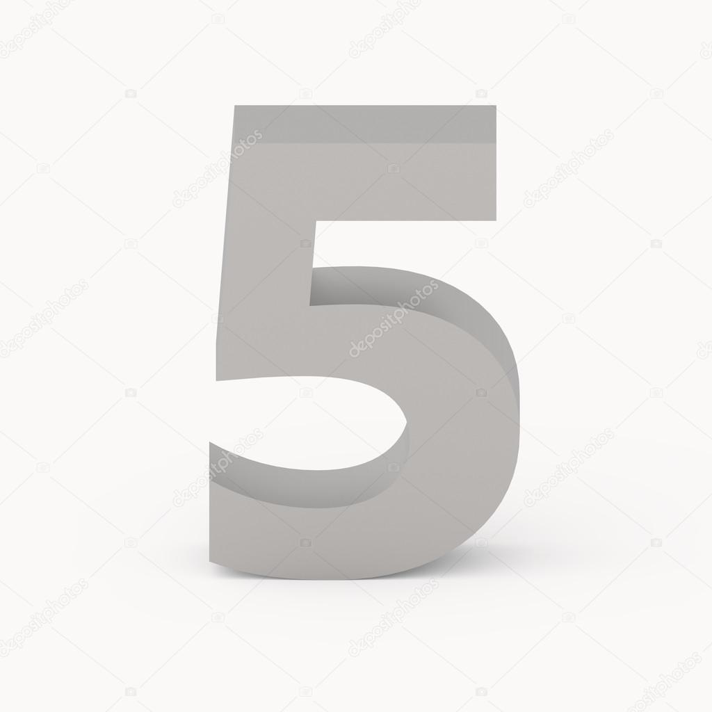 Matte grey number 5 — Stock Photo © kchungtw #128076554