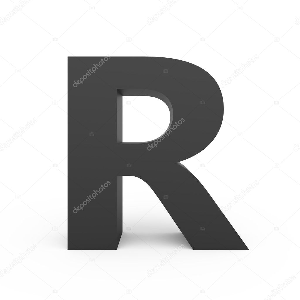 Dark grey letter R — Stock Photo © kchungtw #128127052