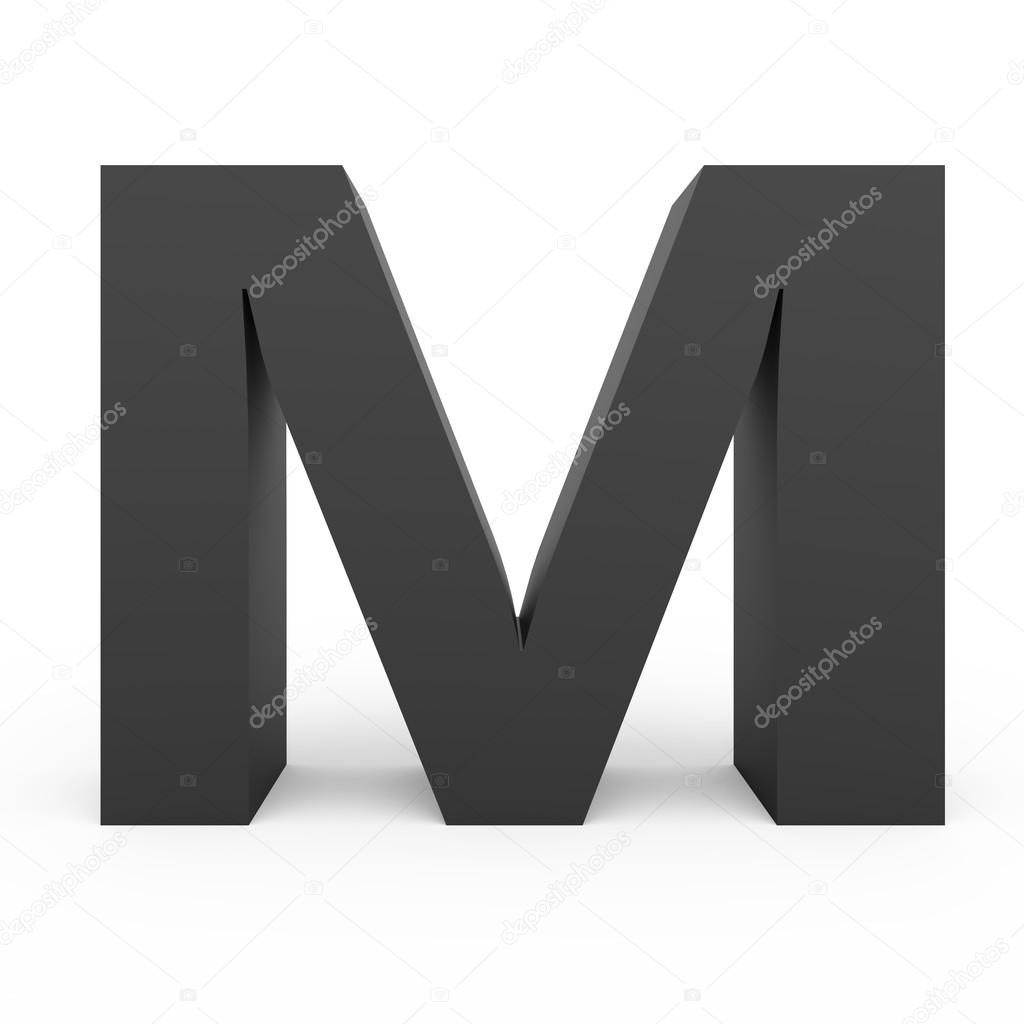 Dark grey letter M — Stock Photo © kchungtw #128189614