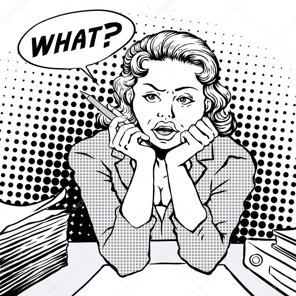 Comic female what Stock Vector Image by ©kchungtw #128920544