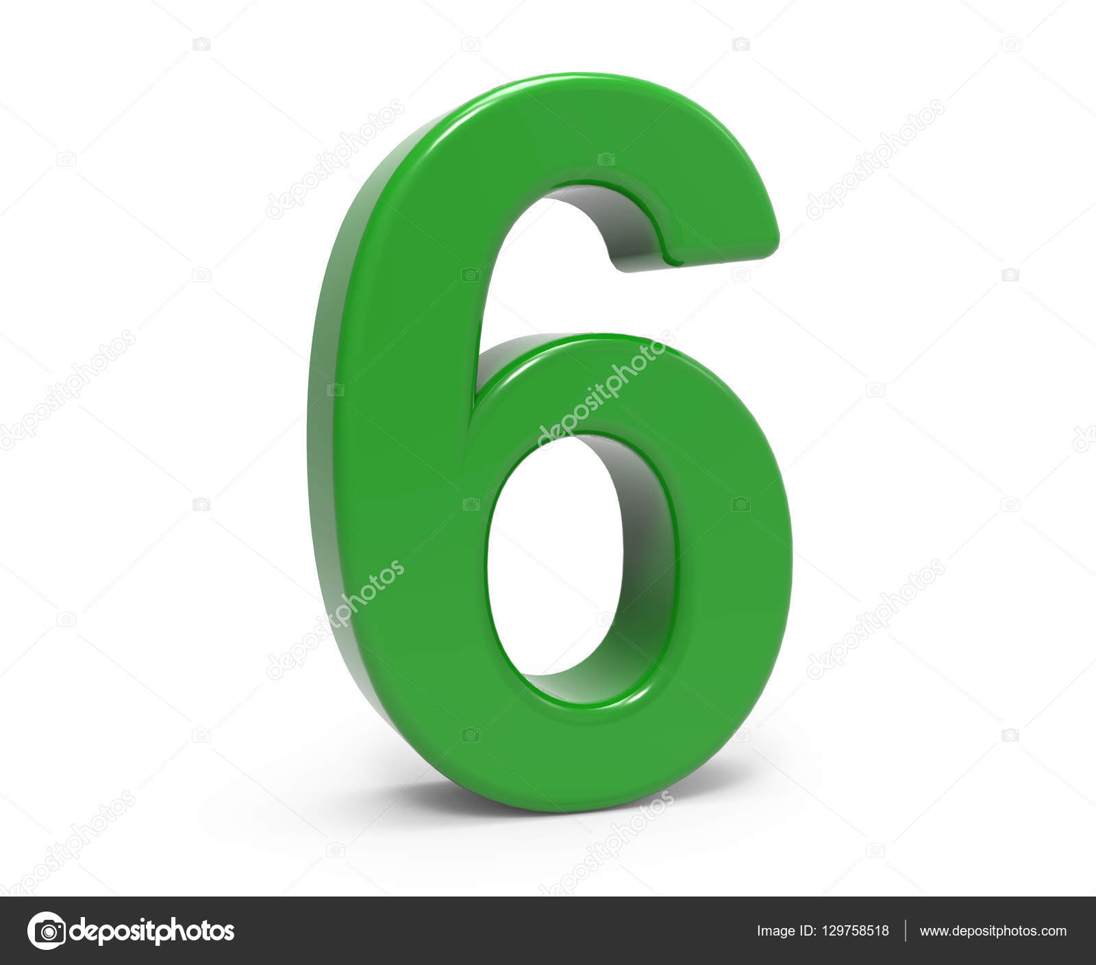 3d green number 6 Stock Photo by ©kchungtw 129758518