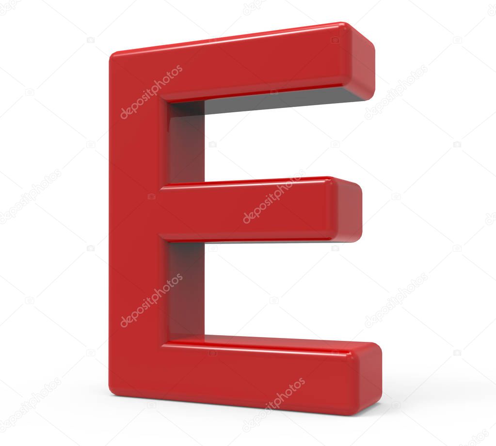 La Letra E En Rojo Letra E Del Alfabeto Inglés De Globos Sobre Un