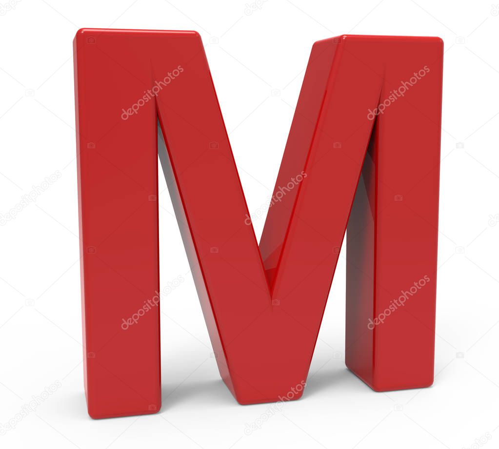 3d letra roja M: fotografía de stock © kchungtw #129757392 | Depositphotos