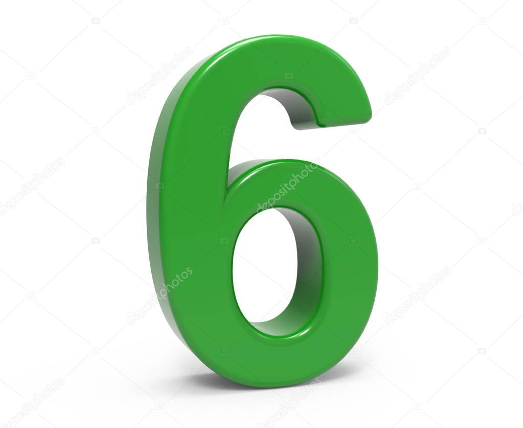 3d green number 6 Stock Photo by ©kchungtw 129758518