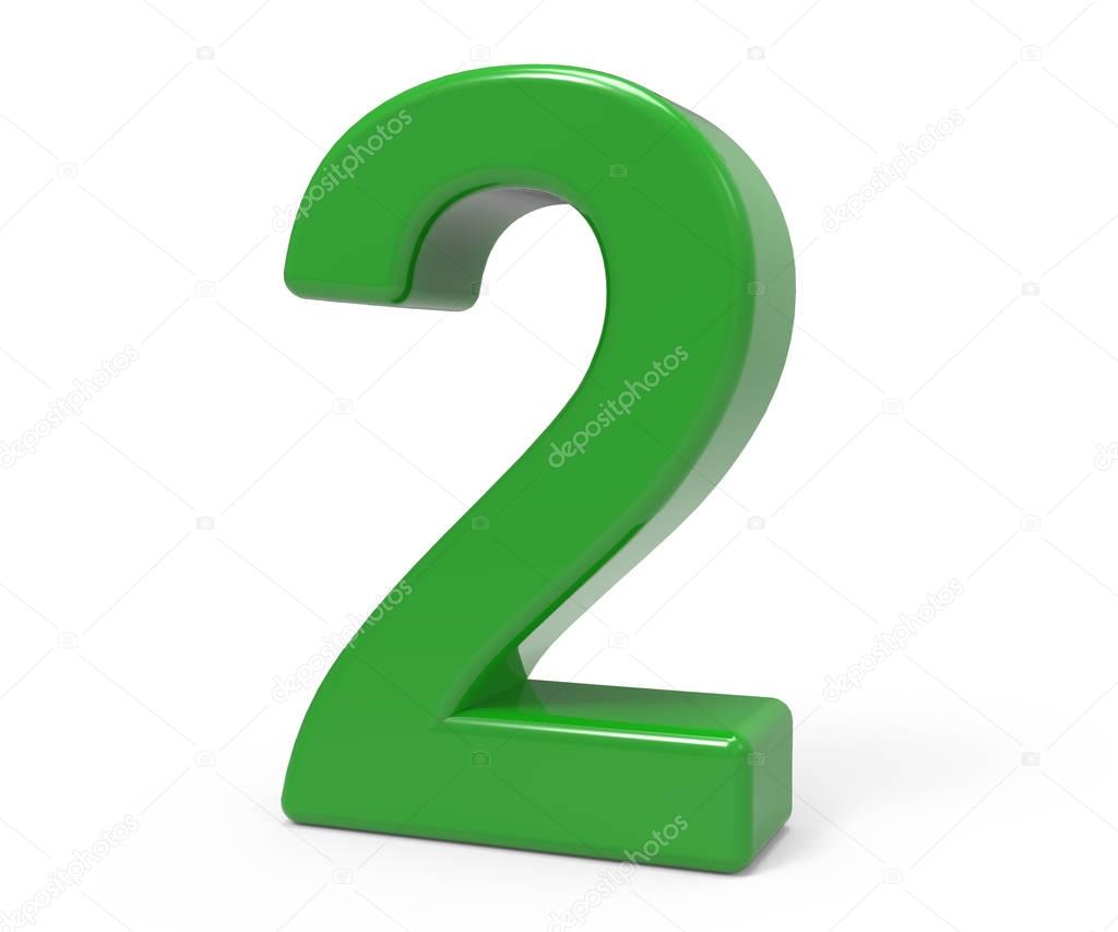 3d green number 2 Stock Photo by ©kchungtw 129759022