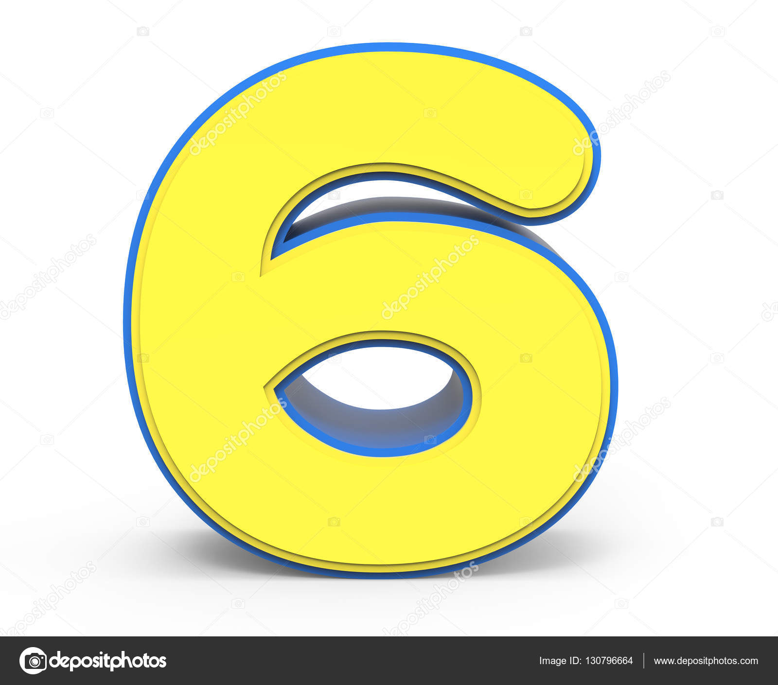 Cute yellow number 6 — Stock Photo © kchungtw #130796664