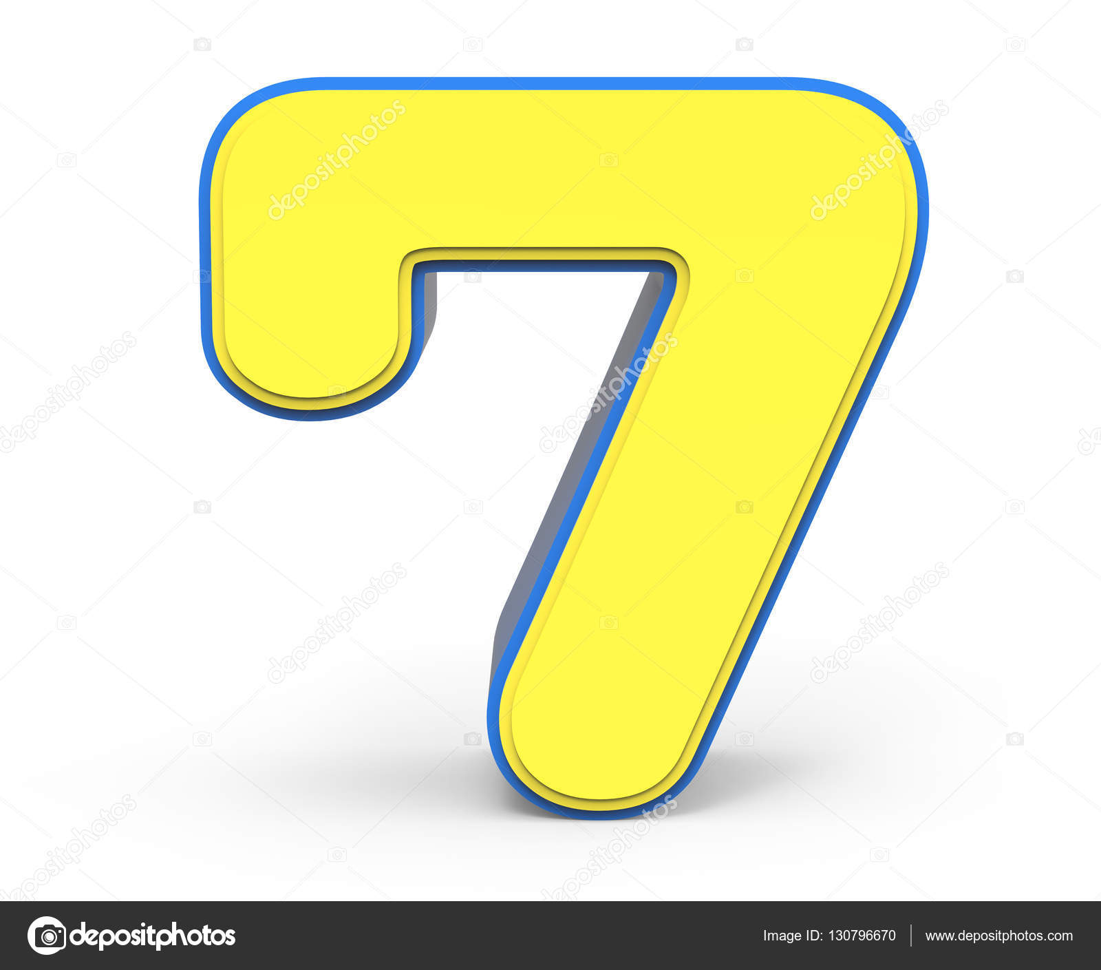 Cute yellow number 7 Stock Photo by ©kchungtw 130796670