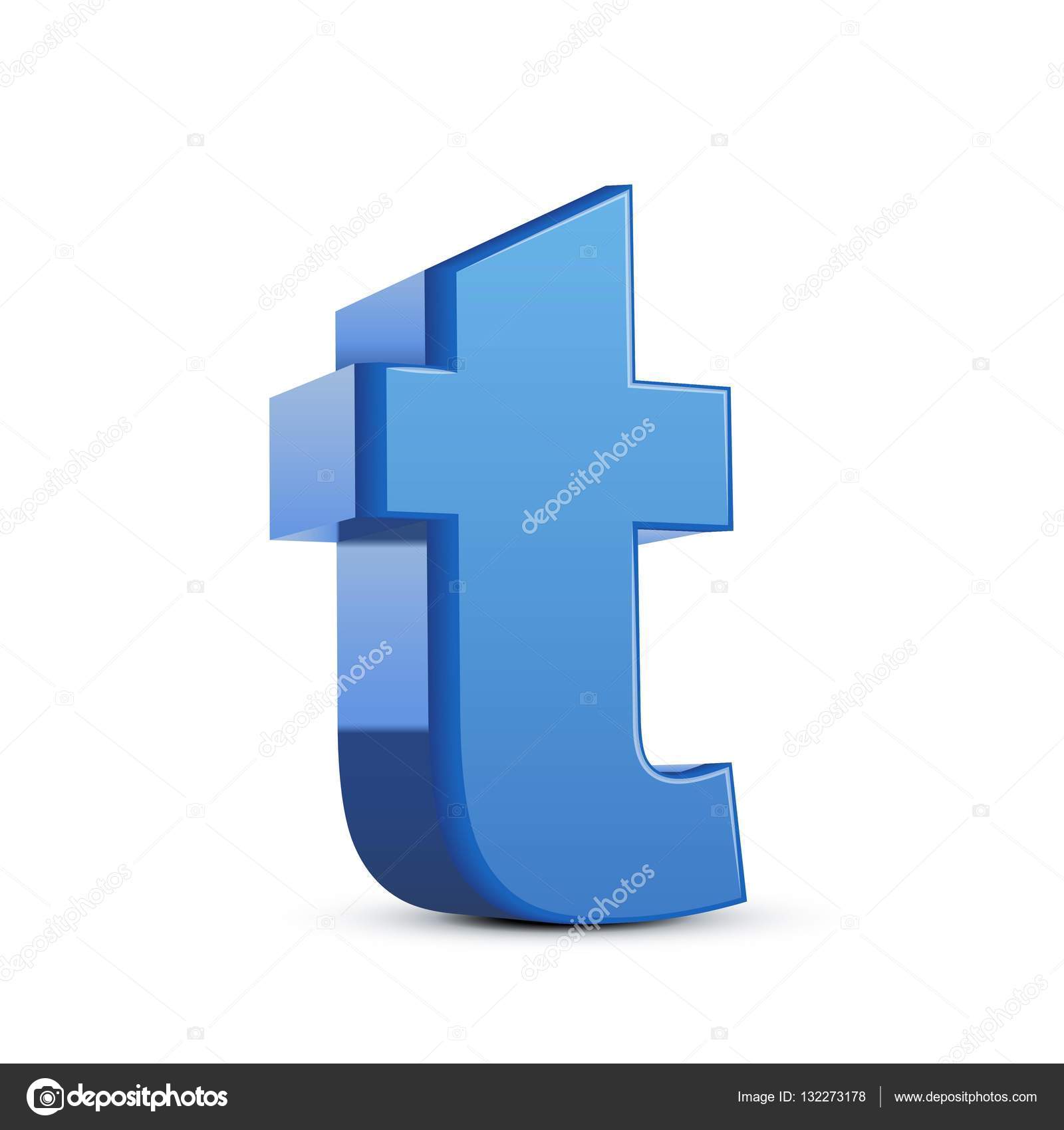Letra azul minúscula T Stock Vector by ©kchungtw 132273178