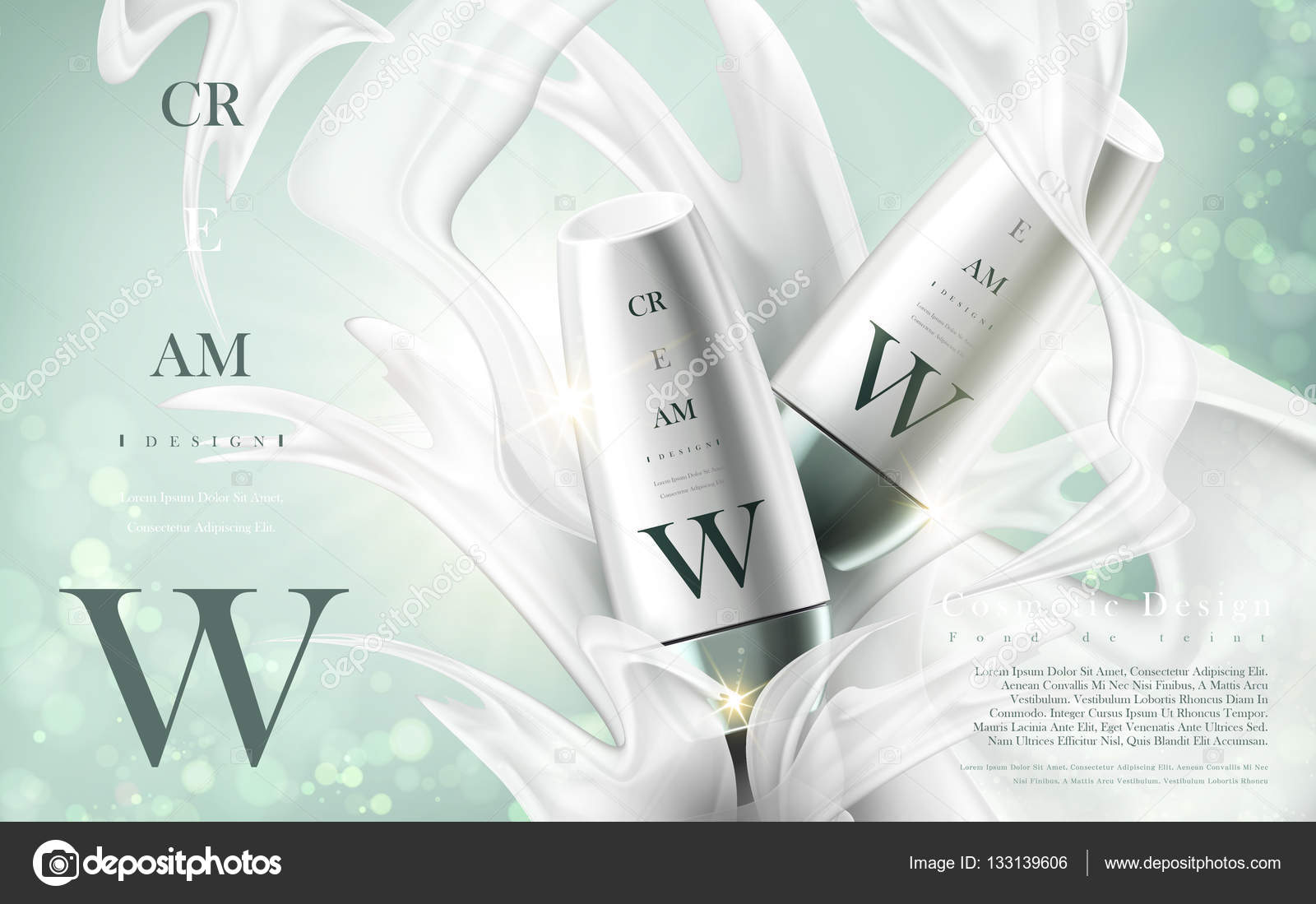 White cream ad design ⬇ Vector Image by © kchungtw | Vector Stock 133139606