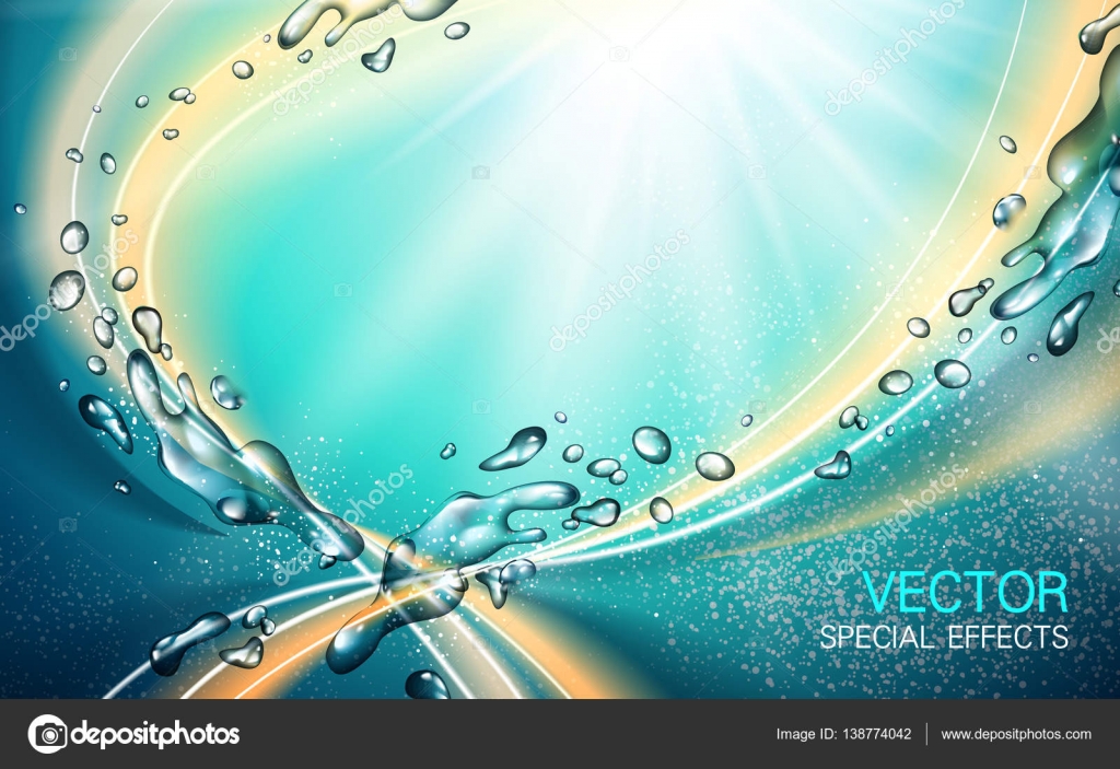 Water and light elements Stock Vector by ©kchungtw 138774042