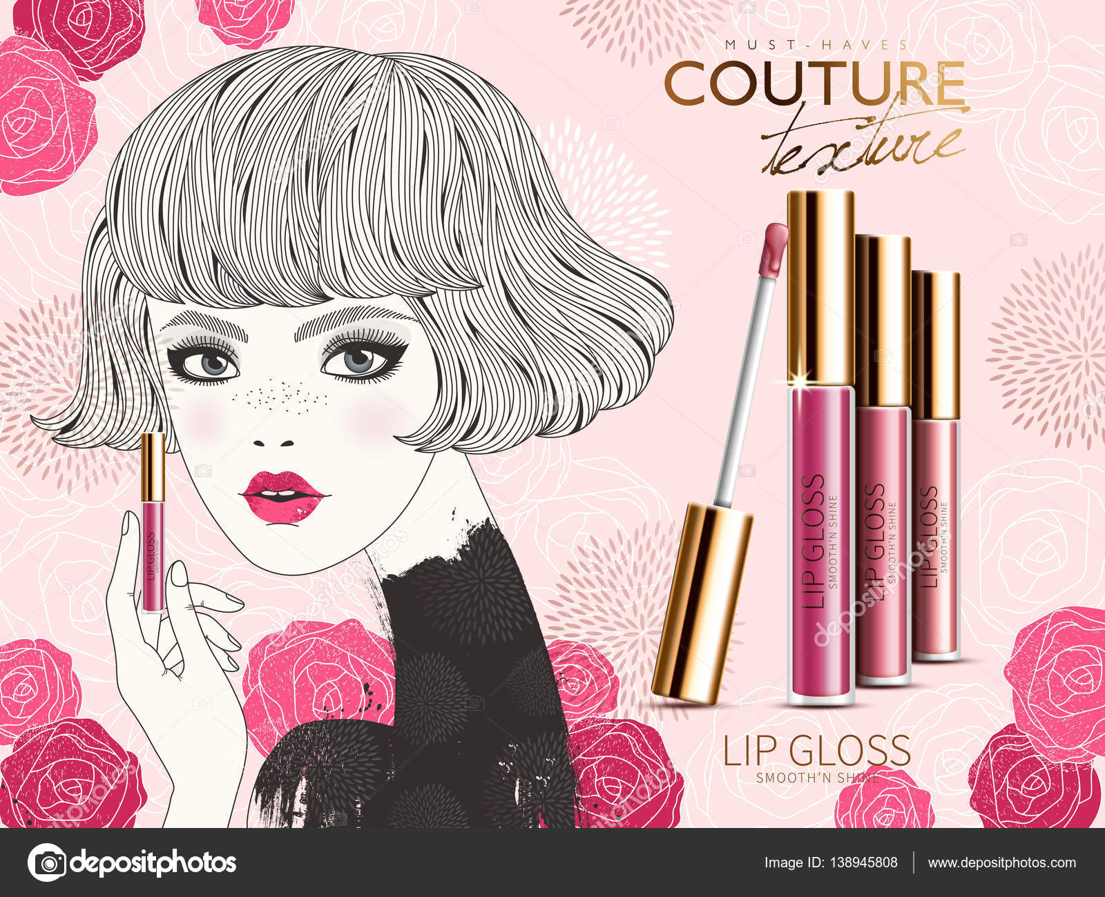 Lip Gloss Ad — Stock Vector © Kchungtw 138945808