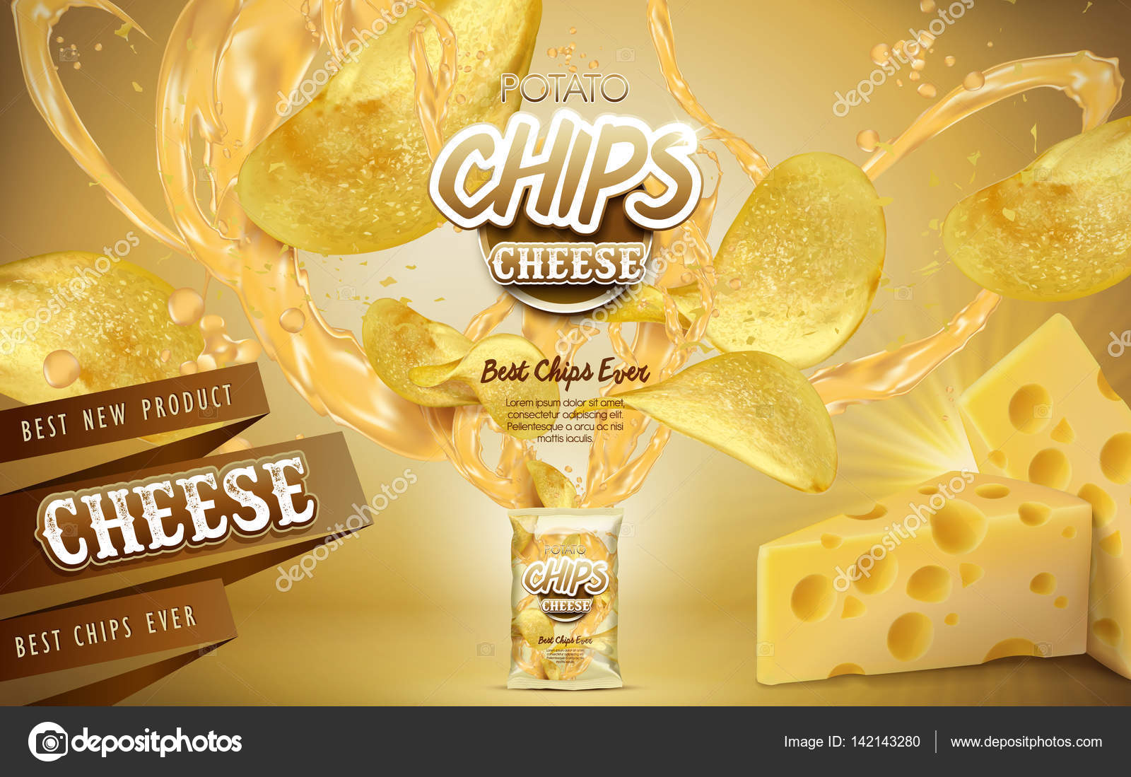 Potato chips ad Stock Vector Image by ©kchungtw #142143280