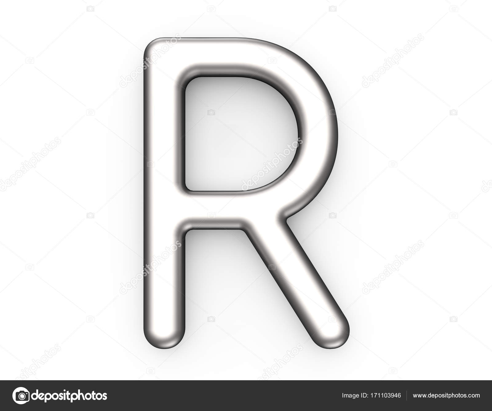 3D render metallic alphabet R — Stock Photo © kchungtw #171103946