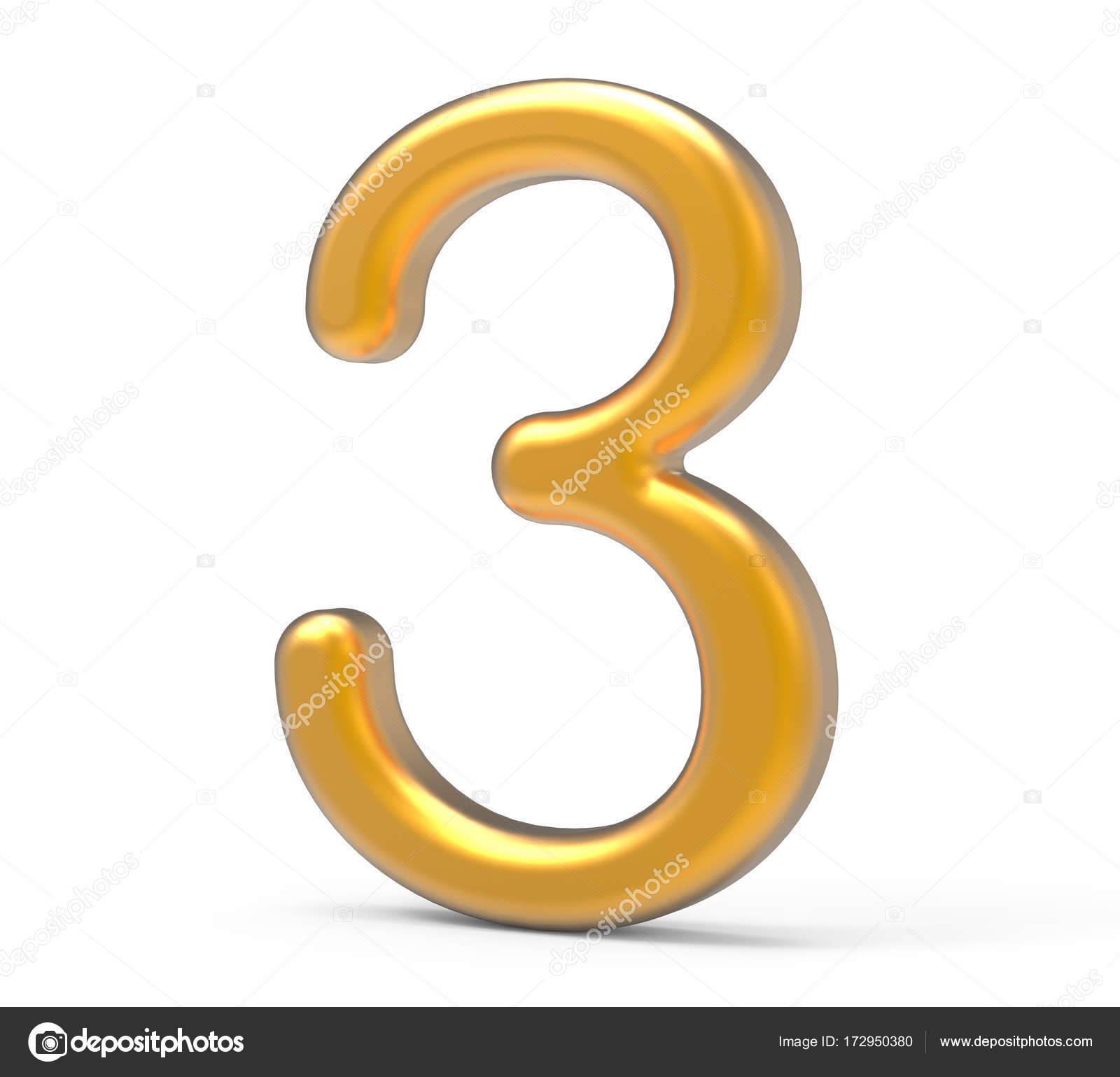 3D render golden number 3 Stock Photo by ©kchungtw 172950380
