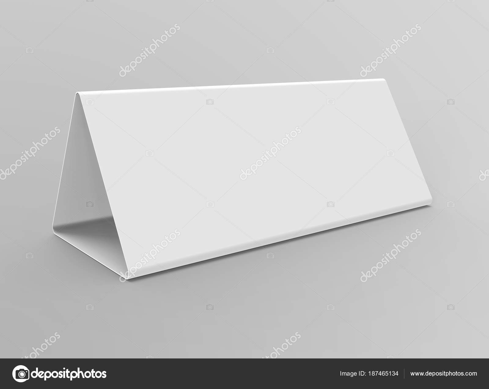 Blank Table Tent Render Table Card Mockup Design Uses Triangular Stock ...