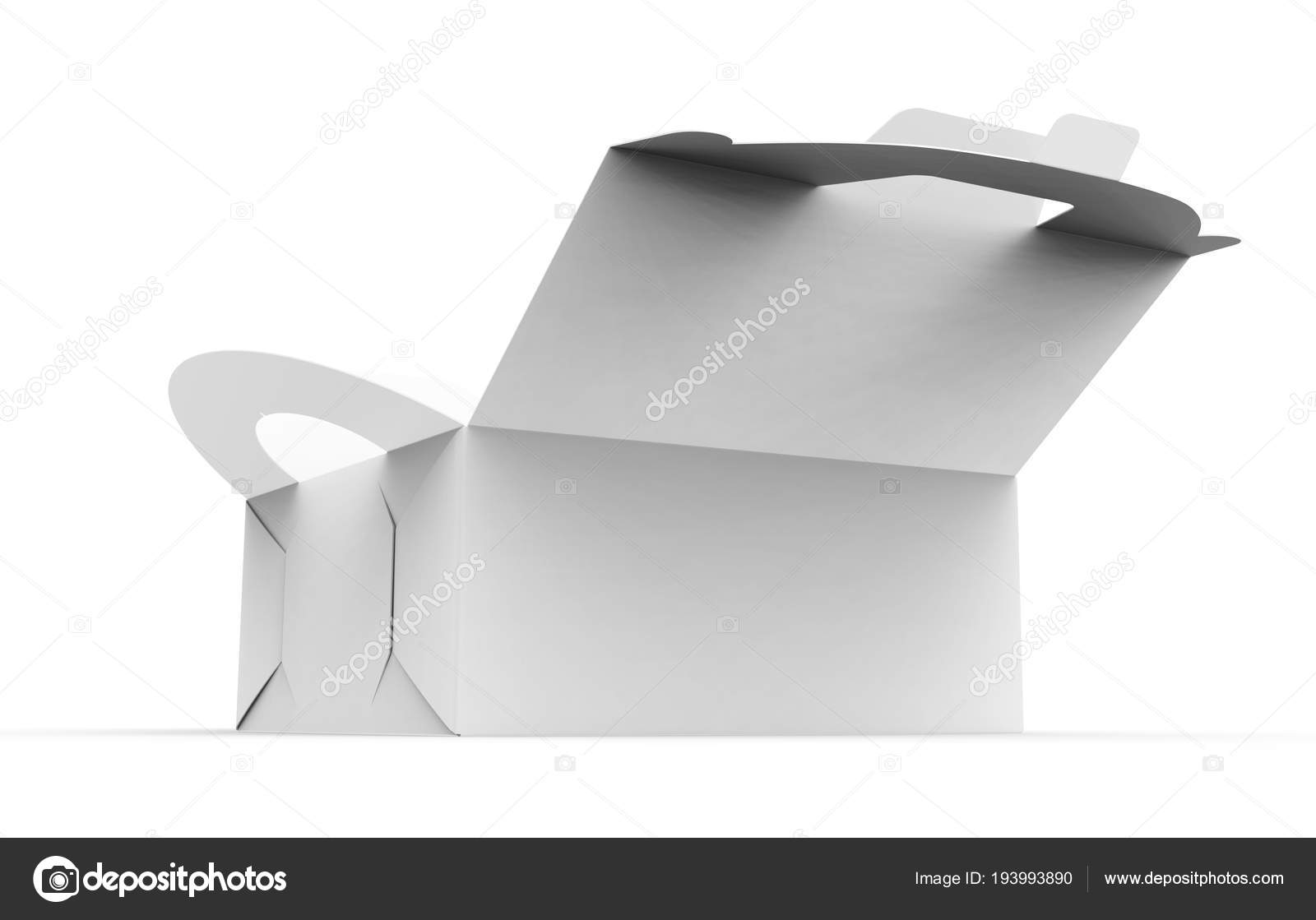 Blank open paper box with handle Stock Photo by ©kchungtw 193993890
