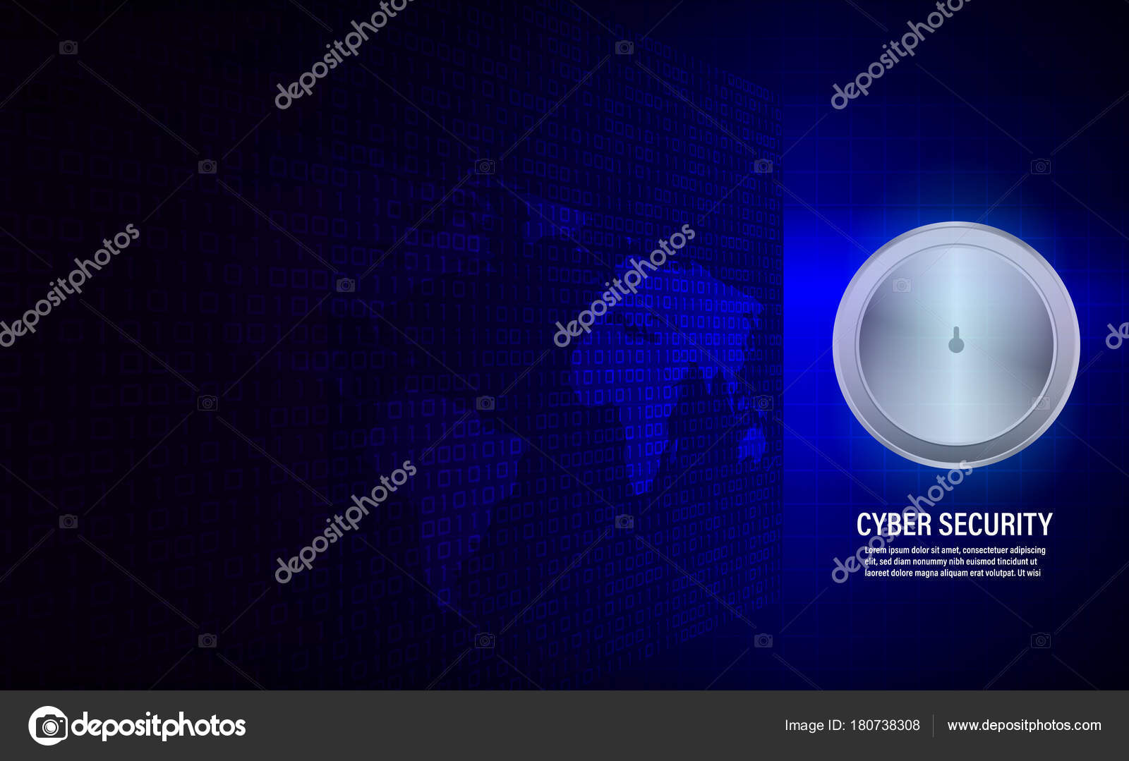 Cyber Security Concept Closed Padlock Binary Code Background Stock Vector Image by ©tle_ja ...