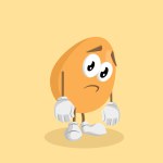 Yam Mascot Background Sad Pose Flat Design Style Your Mascot Stock ...