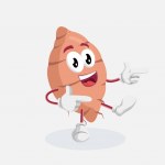 Yam Mascot Background Sad Pose Flat Design Style Your Mascot Stock ...