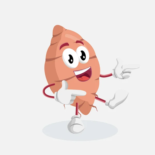 Yam Mascot Background Surprise Pose Flat Design Style Your Mascot Stock ...