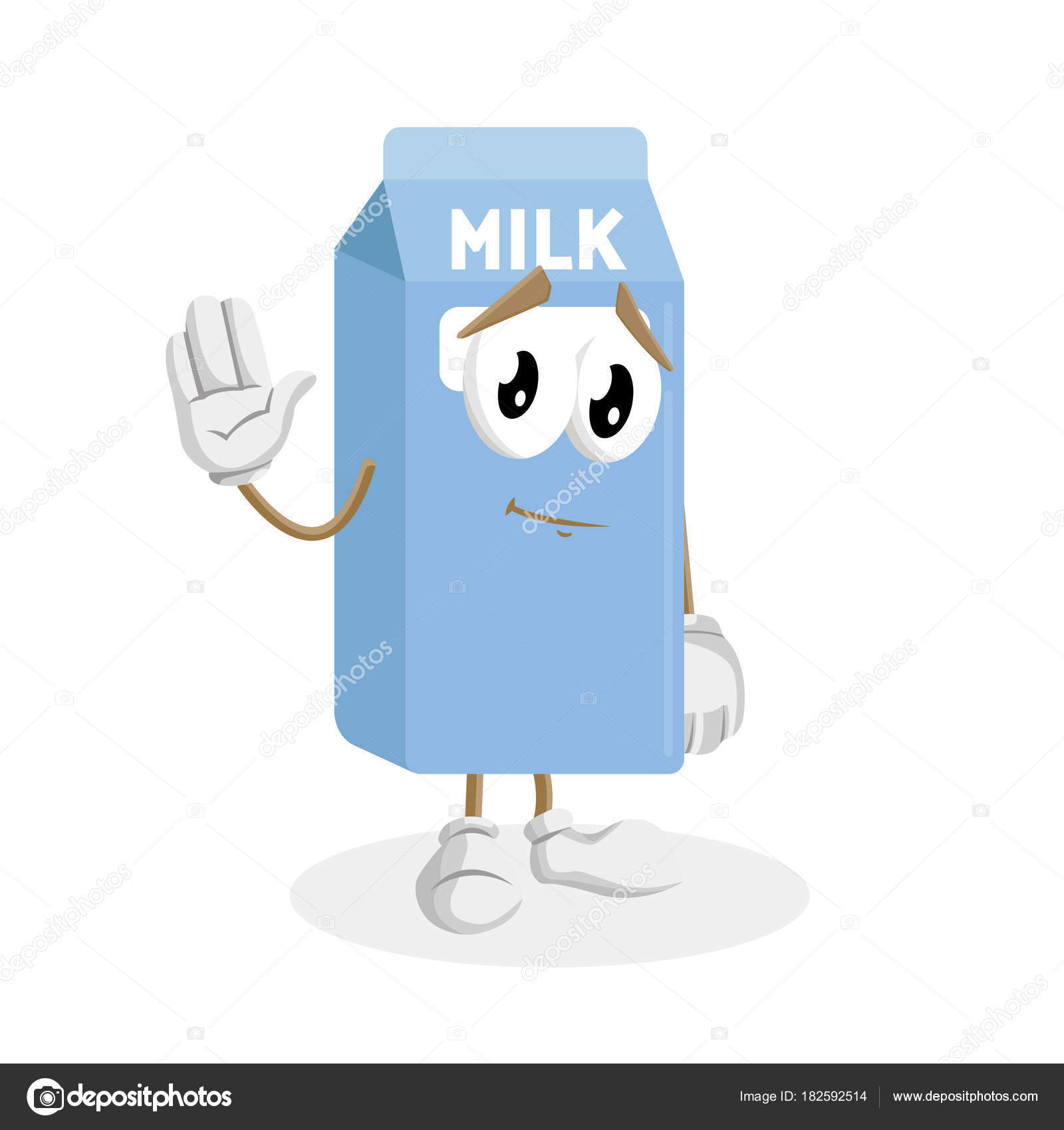Milk Mascot Background Goodbye Pose Flat Design Style Your Mascot Stock ...