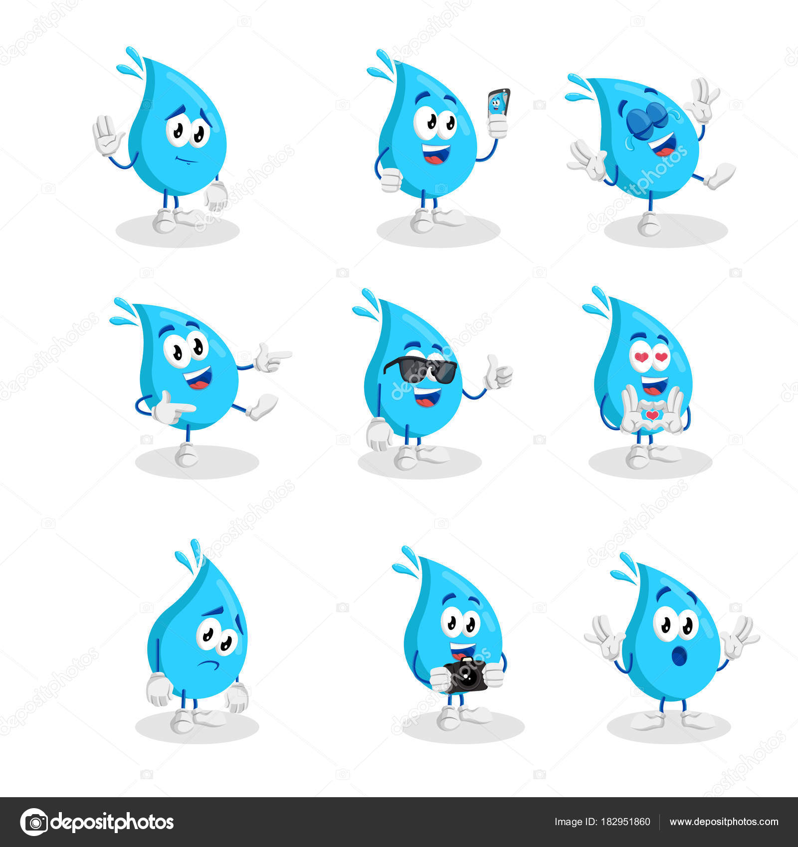 All Set Water Mascot Background Flat Design Style Your Mascot Stock ...