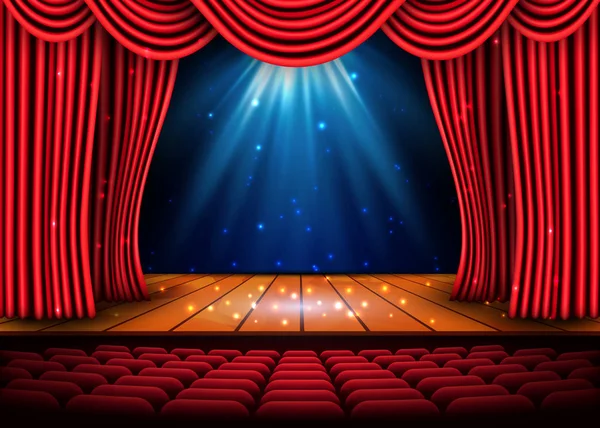 Spot Light Stage Curtains Clip Art