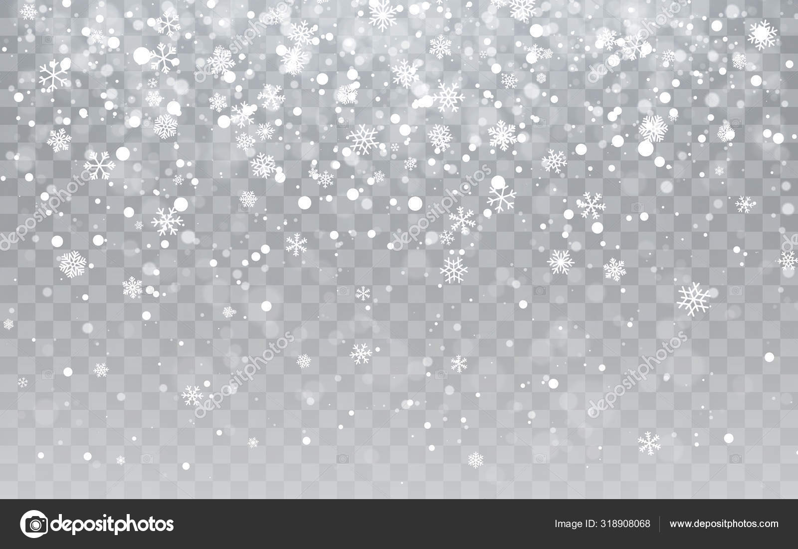 Christmas snow. Falling snowflakes on transparent background. Snowfall ... Christmas snow. Falling snowflakes on transparent background. Snowfall ...